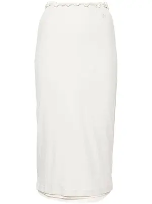 JIL SANDER Layered Cotton Midi Skirt - Neutrals