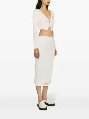 JIL SANDER Layered Cotton Midi Skirt - Neutrals