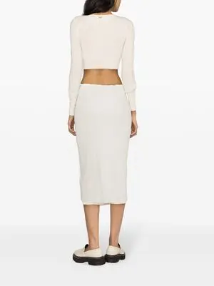JIL SANDER Layered Cotton Midi Skirt - Neutrals