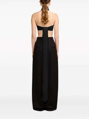 AMI Paris Silk Wrap Top - Black