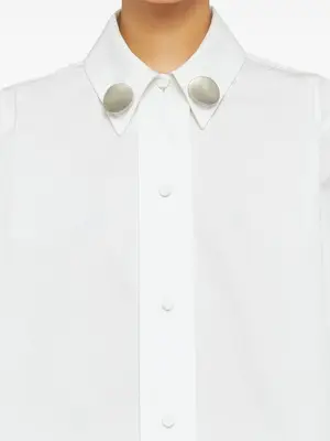 JIL SANDER Jewel-clip Cotton Shirt - White