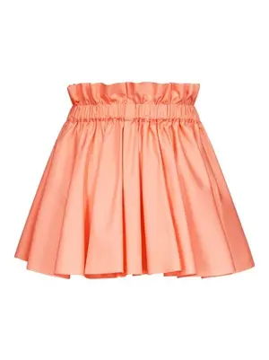 AREA Ruffled Floral Appliqué Mini Skirt