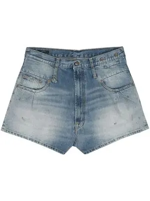 R13 Stained Denim Shorts
