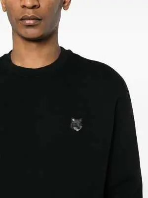 Maison Kitsuné Bold Fox Head Cotton Sweatshirt - Black