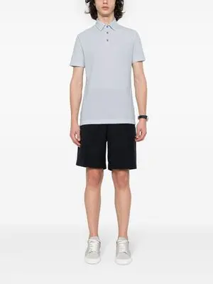 ZANONE Geometric-print Polo Shirt - Blue