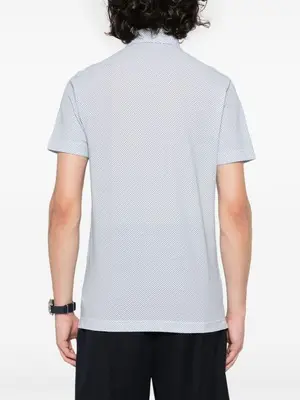 ZANONE Geometric-print Polo Shirt - Blue