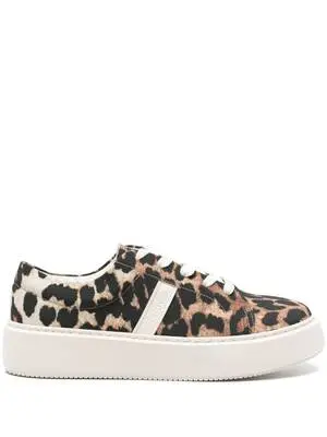 GANNI Leopard-print Flatform Sneakers