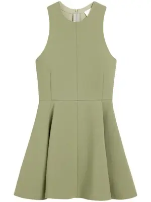 AMI Paris Virgin Wool Skater Mini Dress - Green