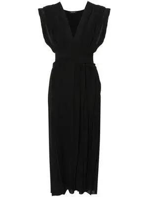 Fabiana Filippi Pleated Crepe Maxi Dress - Black