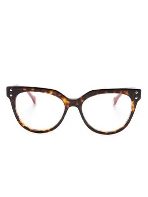 Carolina Herrera Carolina Herrera Round Frame Eyeglasses Brown