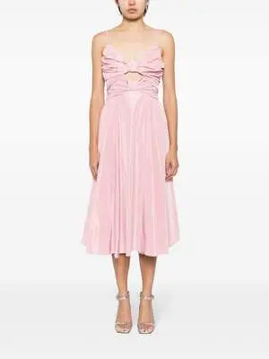 Staud Dayanara Bow-embellished Midi Dress