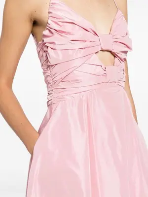 Staud Dayanara Bow-embellished Midi Dress