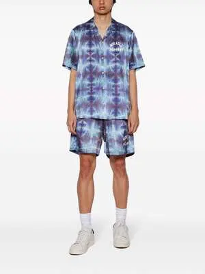 NAHMIAS Tie-dye Stretch-silk Shorts - Blue