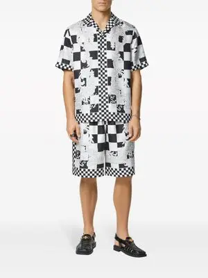 Versace Barocco Check-print Shorts - Black