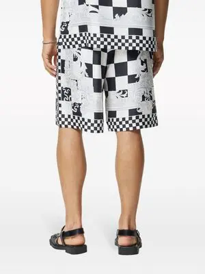 Versace Barocco Check-print Shorts - Black