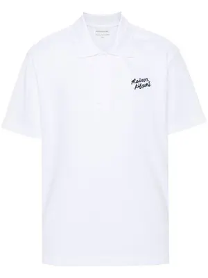 Maison Kitsuné Handwriting Cotton Polo Shirt - White