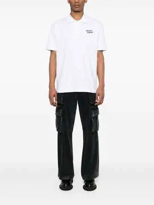Maison Kitsuné Handwriting Cotton Polo Shirt - White