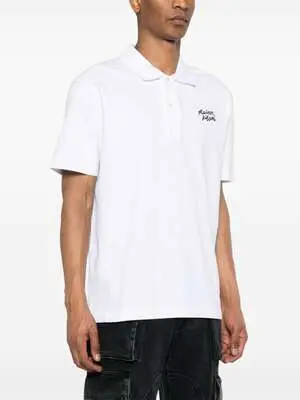 Maison Kitsuné Handwriting Cotton Polo Shirt - White