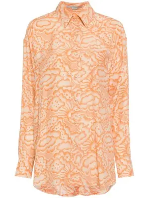 Stella McCartney Cloud-print Silk Shirt