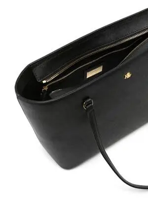 Ralph Lauren Karly Medium Leather Tote Bag - Black