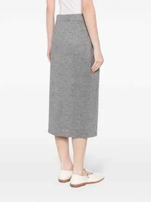 Vince Knitted Midi Skirt - Grey