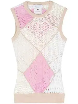 MARINE SERRE Regenerated Crochet-knit Top
