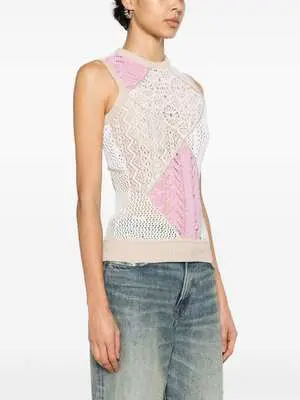 MARINE SERRE Regenerated Crochet-knit Top