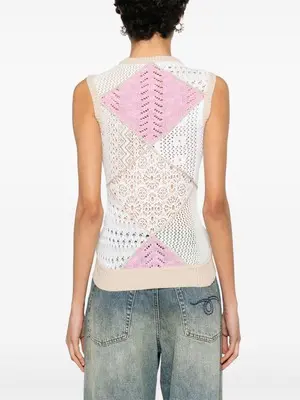 MARINE SERRE Regenerated Crochet-knit Top