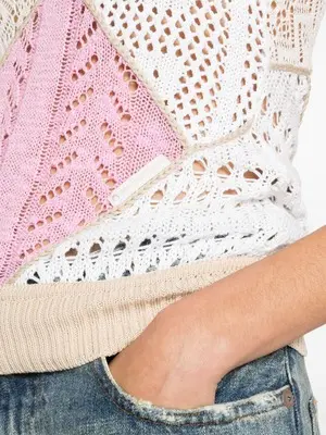 MARINE SERRE Regenerated Crochet-knit Top