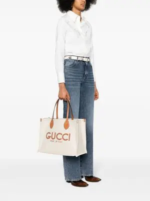 Gucci Print Tote - Neutrals