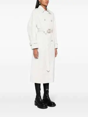 MOORER Twill Double-breasted Trench Coat