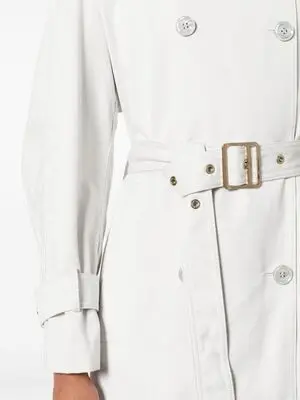 MOORER Twill Double-breasted Trench Coat
