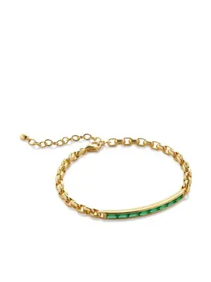 Monica Vinader Monica Vinader Baguette Emerald Chain Bracelet Gold