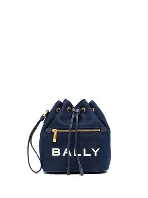 Bally Bar Canvas Bucket Bag - Blue