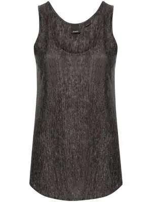 Pinko Cars Linen Tank Top - Black