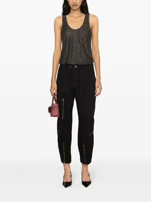 Pinko Cars Linen Tank Top - Black