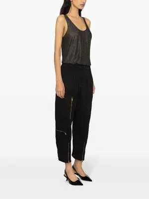 Pinko Cars Linen Tank Top - Black
