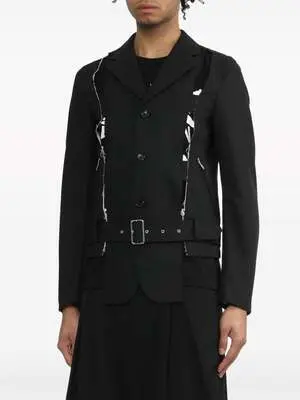 BLACK COMME DES GARÇONS Cut-out Detailed Biker Jacket