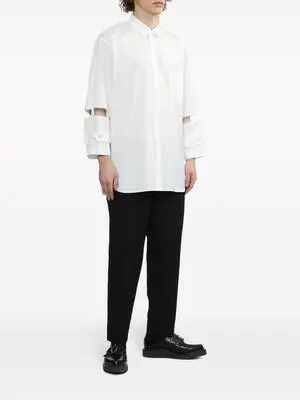 Comme Des Garçons Cut-out Cotton-poplin Shirt