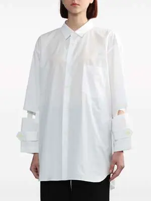 Comme Des Garçons Cut-out Cotton-poplin Shirt