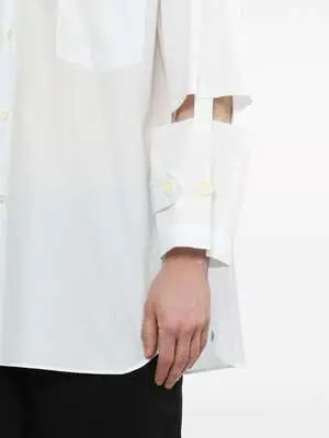 Comme Des Garçons Cut-out Cotton-poplin Shirt