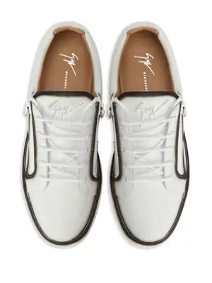 GIUSEPPE ZANOTTI Frankie Seam-detail Double-zip Low-top Sneakers - White