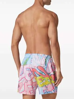 Philipp Plein Graffiti-print Swim Shorts
