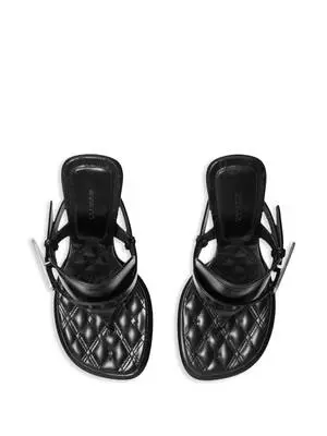 Burberry Leather Thong Sandals - Black