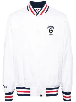 AAPE BY *A BATHING APE® Stripe-trim Bomber Jacket - White