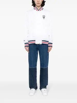 AAPE BY *A BATHING APE Stripe-trim Bomber Jacket - White