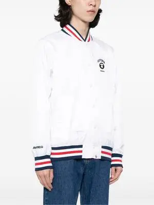 AAPE BY *A BATHING APE Stripe-trim Bomber Jacket - White