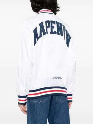 AAPE BY *A BATHING APE Stripe-trim Bomber Jacket - White