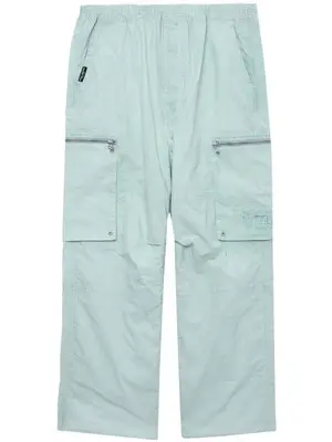 Izzue Logo-embroidery Crinkled Cargo Trousers