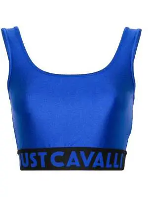Just Cavalli Logo-underband Crop Top - Blue
